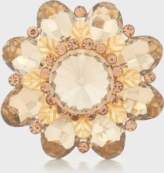 Gerard Darel Broche en pierres et strass - FLORA - Or