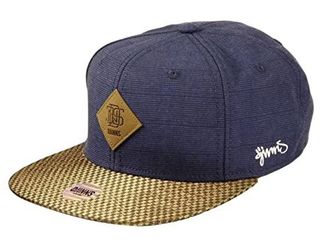 Djinns Glencheck 6 Panel Strapback Cap with Exclusive Capspin Pin One Size Adjustable in Navy