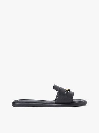 Tommy Hilfiger Mules plates en cuir &agrave; bride et monogramme TH