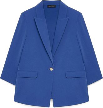 Fiorella Rubino Femme, Vestes, Bleu, Taille: 56 FR Blazer Trois-Quarts