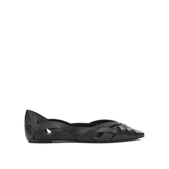 Del Carlo DEL Carlo - Ballerines Lisi en cuir tress&eacute; &agrave; bout pointu - Femme - Chaussures - Noir - Taille: 37 1/2 EU