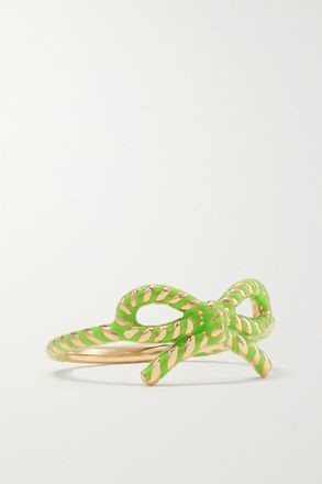 Alison Lou Streamer Ring Aus 14 Karat Gold Mit Emaille - Gr&uuml;n