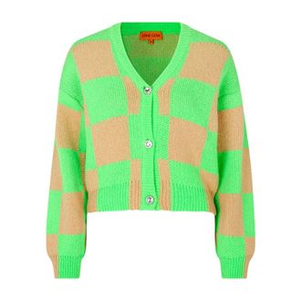 Stine Goya Karierte Alpaka-Strickjacke - - Knitwear - Damen - Mehrfarbig - XS