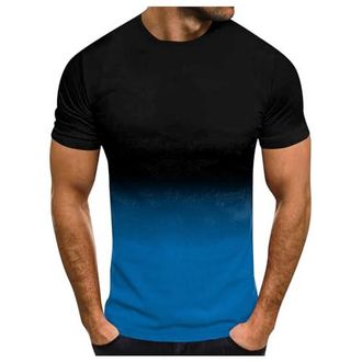 Generic T-Shirt Homme &agrave; Manches Courtes, Haut Sport Homme D&eacute;Grad&eacute;-Top Grande Taille D&eacute;Contract&eacute; Confortable Doux Tunique Printemps &eacute;t&eacute; Polyvalent Slim Fit Con