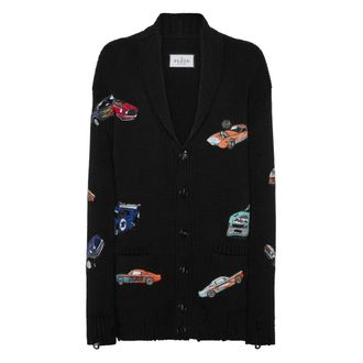 Philipp Plein Knitted Cardigan LS Cars Racing - - Knitwear - Herren - Schwarzk - XL