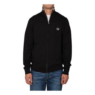 Fred Perry Herren Cardigan mit durchgehendem Rei&szlig;erschluss - - Sweatshirts & Hoodies - Herren - Schwarzk - S