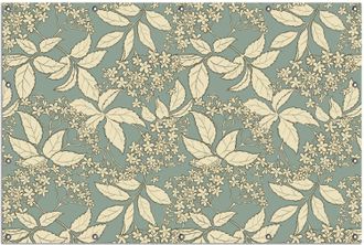 Wallario Outdoor-Poster f&uuml;r Garten oder Balkon Bl&auml;tter und Bl&uuml;ten auf Gr&uuml;n, Motivbanner Gr&ouml;&szlig;e: ca. 120 x 180 cm, Outdoor-Bild