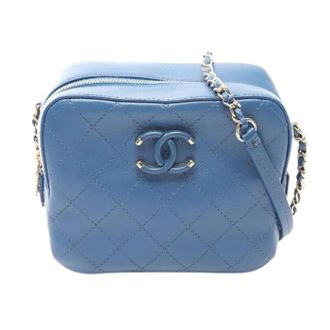 Chanel Pre-owned Sac bandouli&egrave;re matelass&eacute; en cuir petit format - Femme - Pre-owned - Bleu - Taille: ONE Size