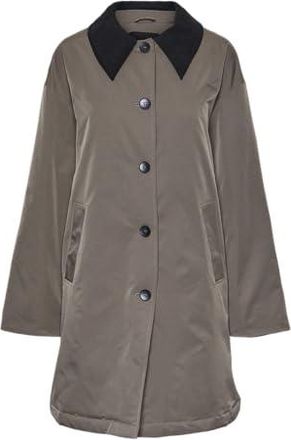 Pieces Veste en Corduroy Pcnorm Manteau, Morel/détail : Marron Chocolat, M Femme