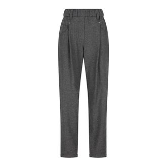 Brunello Cucinelli Graue Wollkaschmirhose Elastischer Bund - - Trousers - Damen - Grau - XS