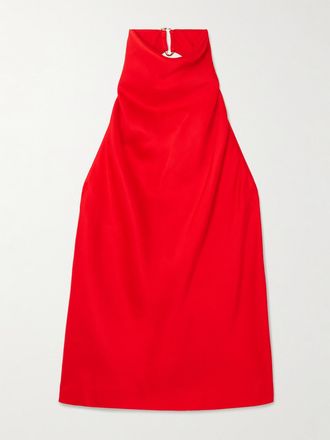 Stella McCartney Haut Dos Nu En Satin À Drapé - Rouge