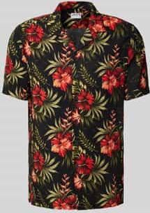 Jake*s Slim Fit Freizeithemd mit Knopfleiste