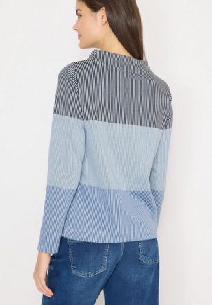 Cecil Jacquardpullover im Colorblocking-Look