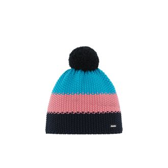Eisb&auml;r Star Pompon M&uuml;tze mehrfarbig - Klassische Winterm&uuml;tze f&uuml;r Damen und Herren mit Merino-Mix, Dreistreifen-Design, Kuschelfleece & Bommel - Strickm&uuml;tze, 