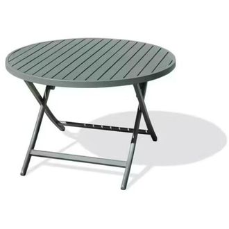 DCB Garden [JAMAIS UTILISE] Table de Jardin Pliante Ronde DCB GARDEN Marius en Aluminium &Oslash;110 cm Vert Kaki - MARIUS-TB110-KAKI