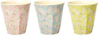 Rice Melamin Becher 3er Set 9 cm hoch mit Small Flower Blumen Print