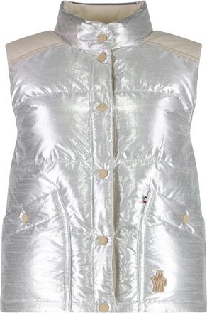 Moncler Femme, Vestes, Gris, Taille: 36 FR Pinchot Lam&eacute; Down Vest