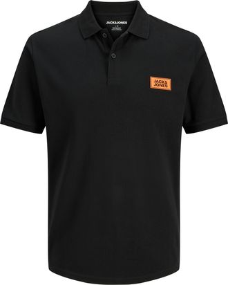 Jack & Jones Poloshirt JACK & JONES JJRUSH POLO SS, Herren, Gr. XL, schwarz, Jersey, Obermaterial: 100% Baumwolle, unifarben, regular fit normal, ohne Ausschnitt, 