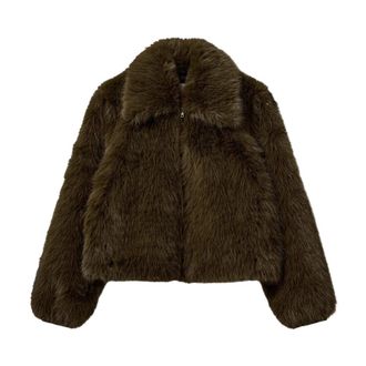 Sofie Schnoor Kunstpelzjacke - - Jackets - Damen - Gr&uuml;n - S
