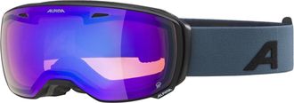 Alpina ESTETICA Q - Verspiegelte, Kontrastverst&auml;rkende & Polarisierte Skibrille Mit 100% UV-Schutz F&uuml;r Erwachsene, black-dirtblue matt, One Size