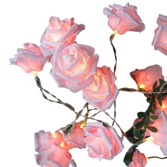 Generic LED-Rosen-Lichterkette, 10 m, 80 LEDs, USB-betrieben, lebensechte Rosenranken, perfekt f&uuml;r romantische Veranstaltungen, Hochzeiten, Innenatmosph&auml;re, C