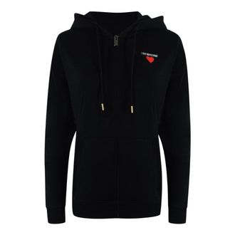 Moschino Love Moschino Kapuzenpullover Mit Kleinem, Auff&auml;lligem Herzlogo, Schwarz, Mit Rei&szlig;verschluss