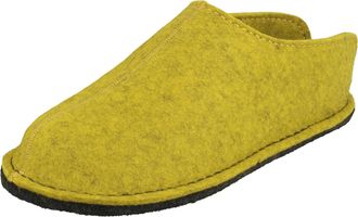 Haflinger Damen Herren Hausschuh Pantoffel Flair Smily Schurwolle 311013-0, Gr&ouml;&szlig;e:37 EU, Farbe:Gelb