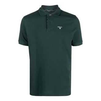 Barbour Homme, Tops, Vert, Taille: M Polo en Coton Vert avec Logo Brod&eacute;