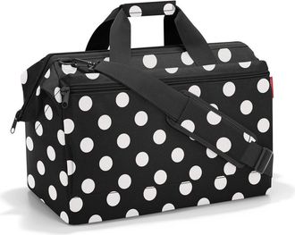 Reisenthel Allrounder L Pocket in dots White - Vielseitige Doktortasche für Reise, Arbeit und Freizeit - Mit praktischer Trolley-Aufsteckfunktion