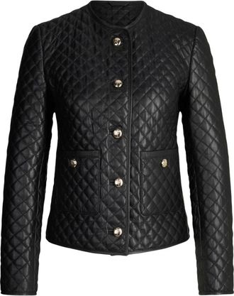 Joop Femme, Vestes, Noir, Taille: 42 FR Veste en cuir avec surpiq&ucirc;res d&eacute;coratives