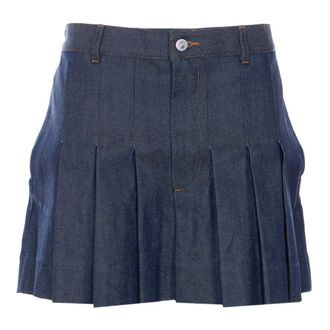 A.P.C. A.p.c., Femme, Jupes, Bleu, Taille: 40 FR Mini-jupe pliss&eacute;e