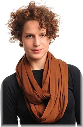 Liss Kiss Chocolate Brown Soft Cotton Snood Scarf - Marron Écharpe Tube (Foulard)