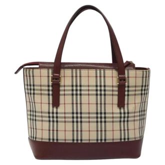 Burberry Pre-owned Toile sacs-main - Femme - Pre-owned - Beige - Taille: ONE Size