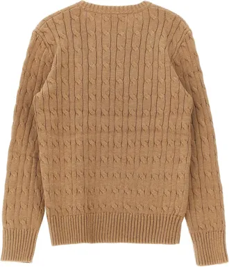 Polo Ralph Lauren Braided Cotton Crewneck Sweater - Camel