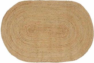 vidaXL vidaXL Tapis de surface ovale Naturel 122 x 183 cm Jute