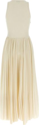 Alexander McQueen Asymmetrical Pleated Dress - Cream