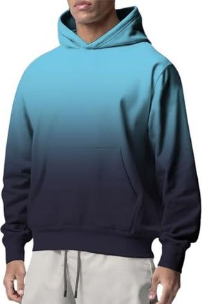 Generic Sweat &agrave; capuche l&eacute;ger uni pour homme 2026 sportif et d&eacute;contract&eacute; pour homme printemps et automne d&eacute;grad&eacute; de couleur tendance et tendance pour entra&icirc;ne