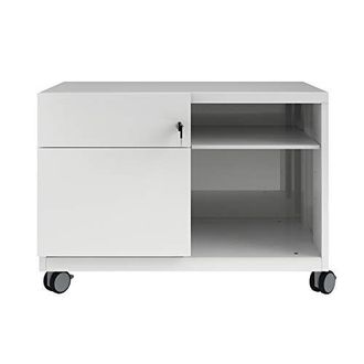 Bisley Note Caddy, Schubladen Links, B 800 mm, Farbe: verkehrsweiß