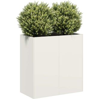 vidaXL Vidaxl - Jardini&egrave;re blanc 80x40x80 cm acier lamin&eacute; &agrave; froid