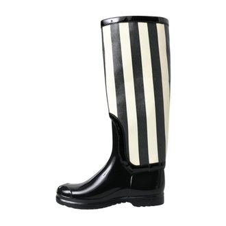 Dolce & Gabbana Gestreifte Kniehohe Regenstiefel - - Shoes - Damen - Mehrfarbig - 35 EU