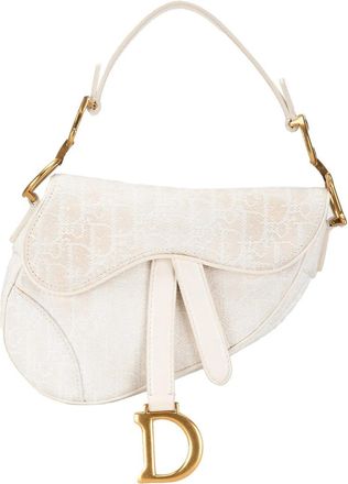 Dior Hobo Bags - Mini Oblique Canvas Saddle Bag - Gr. unisize - in Wei&szlig; - f&uuml;r Damen