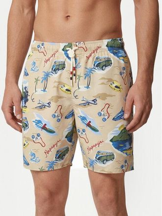 Napapijri Badeshorts V-Elior NP0A4GBS Beige Relaxed Fit