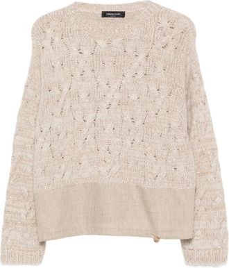 Fabiana Filippi Cable-knit Sequin-embellished Sweater