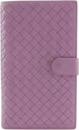 Bottega Veneta Portefeuille long Pre-owned Intrecciato en cuir de veau - Femme - Pre-owned - Violet - Taille: ONE Size
