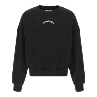 Palm Angels Back Curved Logo Sweatshirt - - Sweatshirts & Hoodies - Herren - Schwarzk - S