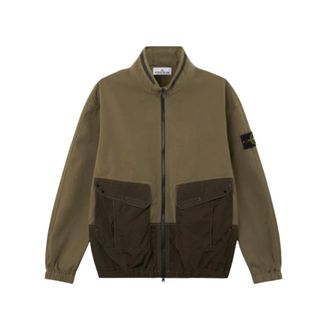 Stone Island Surchemise en coton Panama - Homme - Vestes - Vert - Taille: L
