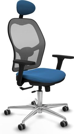 Piqueras y Crespo Ergonomischer 24-Stunden-Stuhl mit 3D-Armen, h&ouml;henverstellbare Lendenwirbelst&uuml;tze und festes Kopfteil, ausgestattet mit Syncro/Traslack und eingesprit