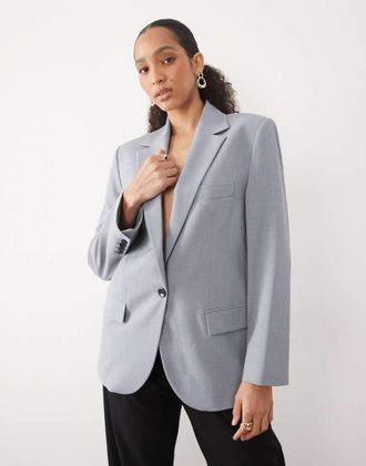 Mango Nat - Oversize-Blazer in Staubblau, Kombiteil