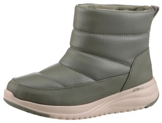 Skechers Winterboots SKECHERS ON-THE-GO STELLAR, Damen, Gr. 37, gr&uuml;n (olivgr&uuml;n), Lederimitat, Schuhe Winterboots, Snowboots mit gestepptem Schaft, Topseller