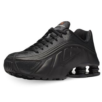 Nike Nike Herren Shox R4 Sneaker, Mehrfarbig (Black/Black/Black/Max Orange 000), 45 EU